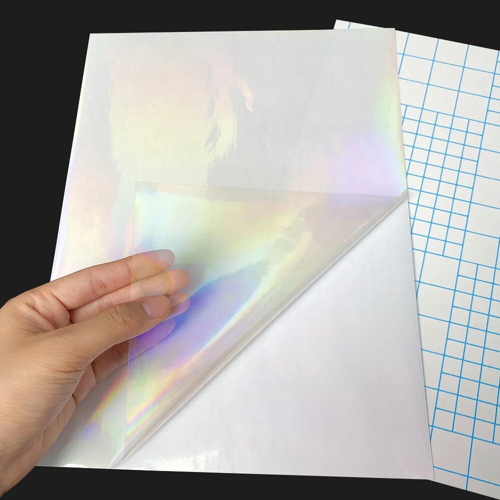 Голографическая пленка A4, 10 листов, Голубой, 03 Clear Hologram