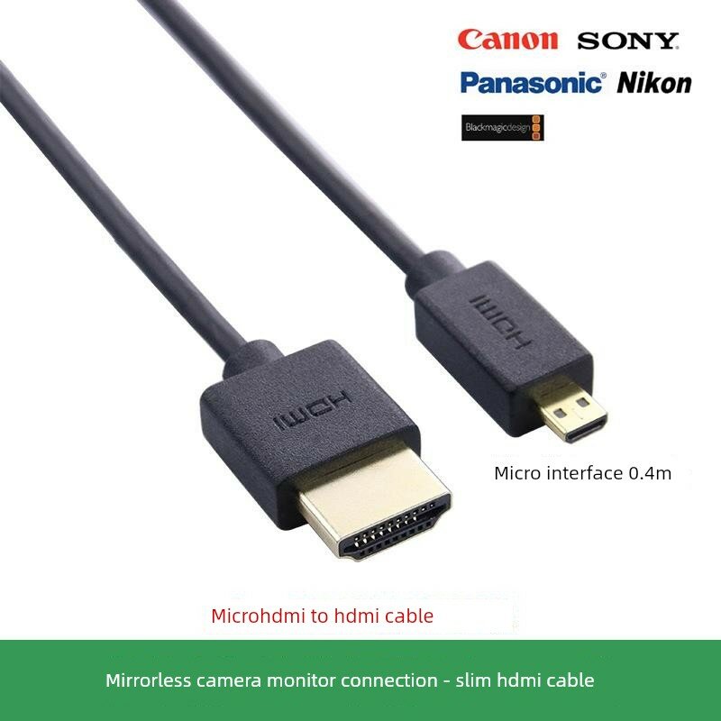 Ультра-гибкий микро HDMI кабель для камер Sony A7M3 A7R2 S2 M4, 1 м, узкая конструкция