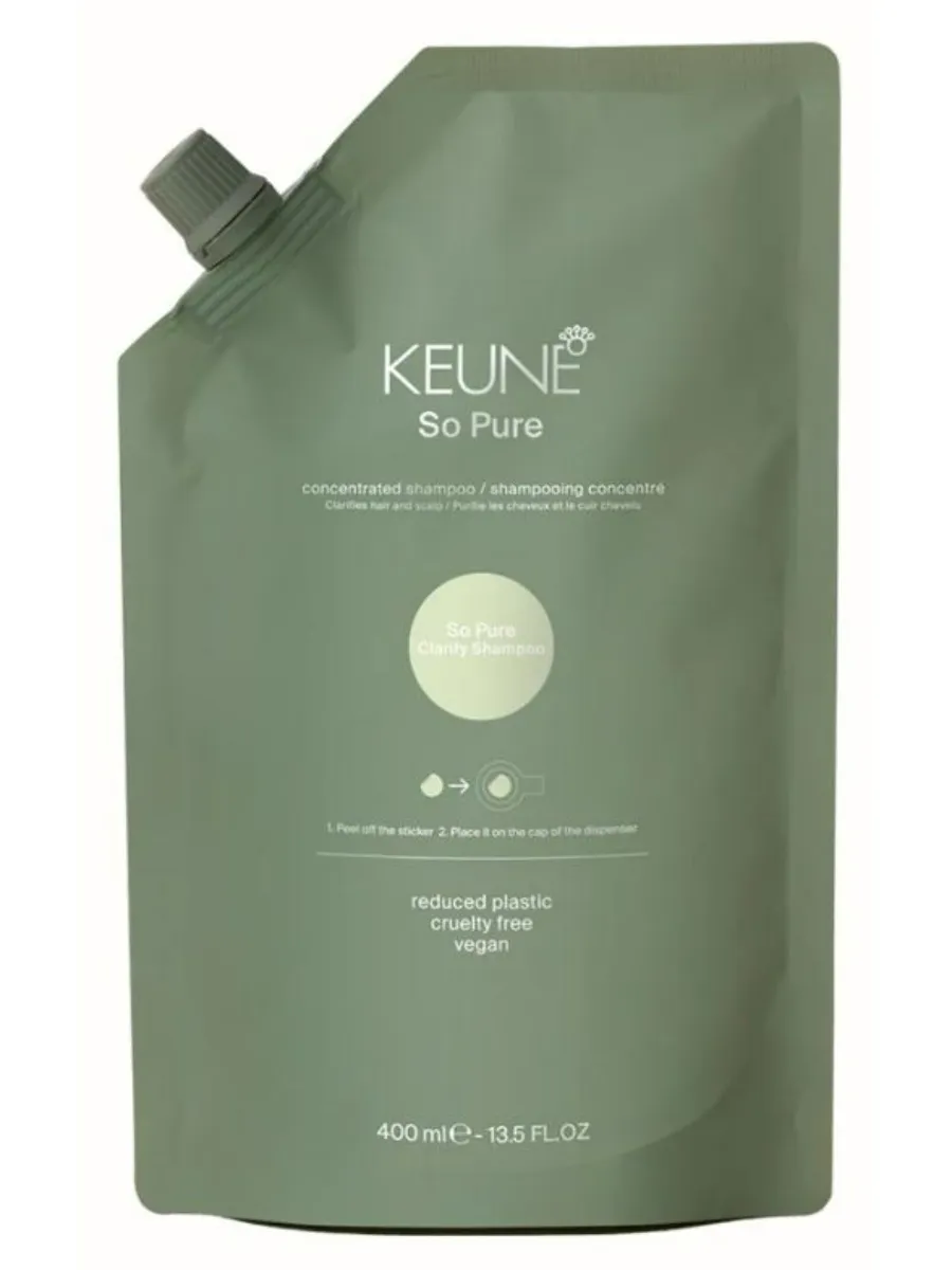 Шампунь Keune So Pure Clarify Shampoo Refill, СПА очищающий, 400 мл