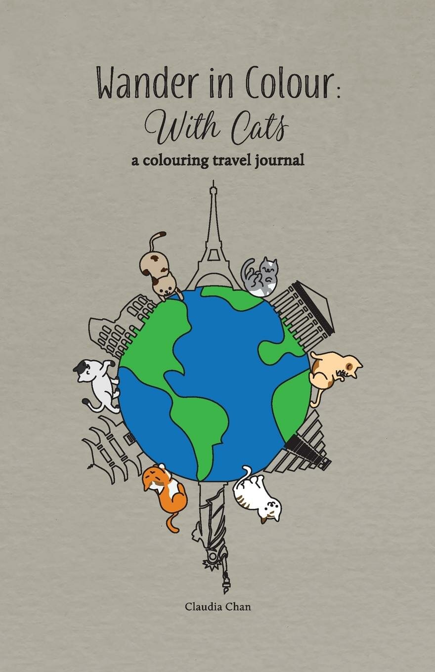 Wander in Colour. With Cats - a colouring travel journal