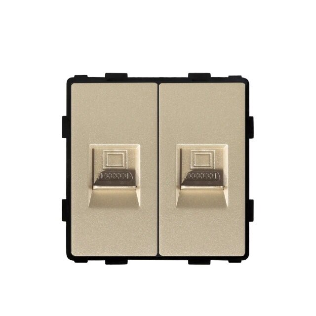 Механизм розетки интернет RJ-45, CAT5e/CAT5e, цвет золотой