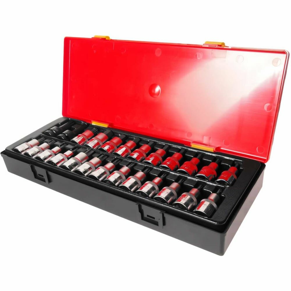 Набор бит-головок 1/2" HEX H4-H14, TORX T20-T60, SPLINE M5-M12 (25 предметов) JTC K4251