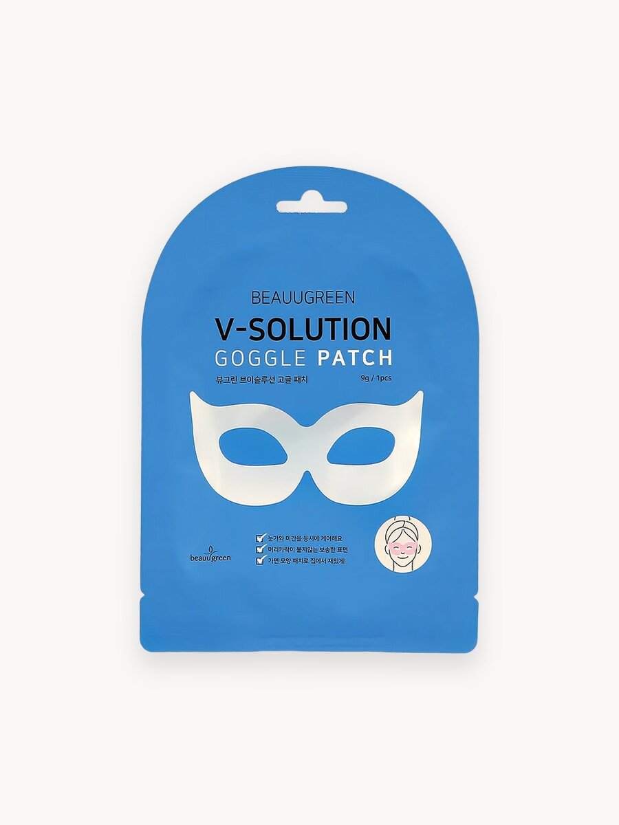 Beauugreen маска для области вокруг глаз подтягивающая гидрогелевая с коллагеном и кофеином, 1 шт