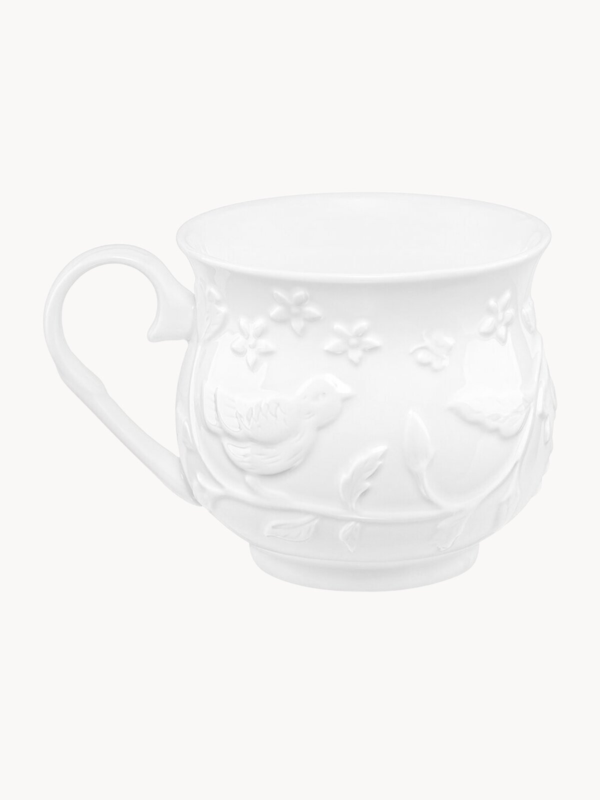 Кружка, чашка для чая, кофе 480 мл Elan Gallery Птички на ветке бочонок, 13,5х10х9 см