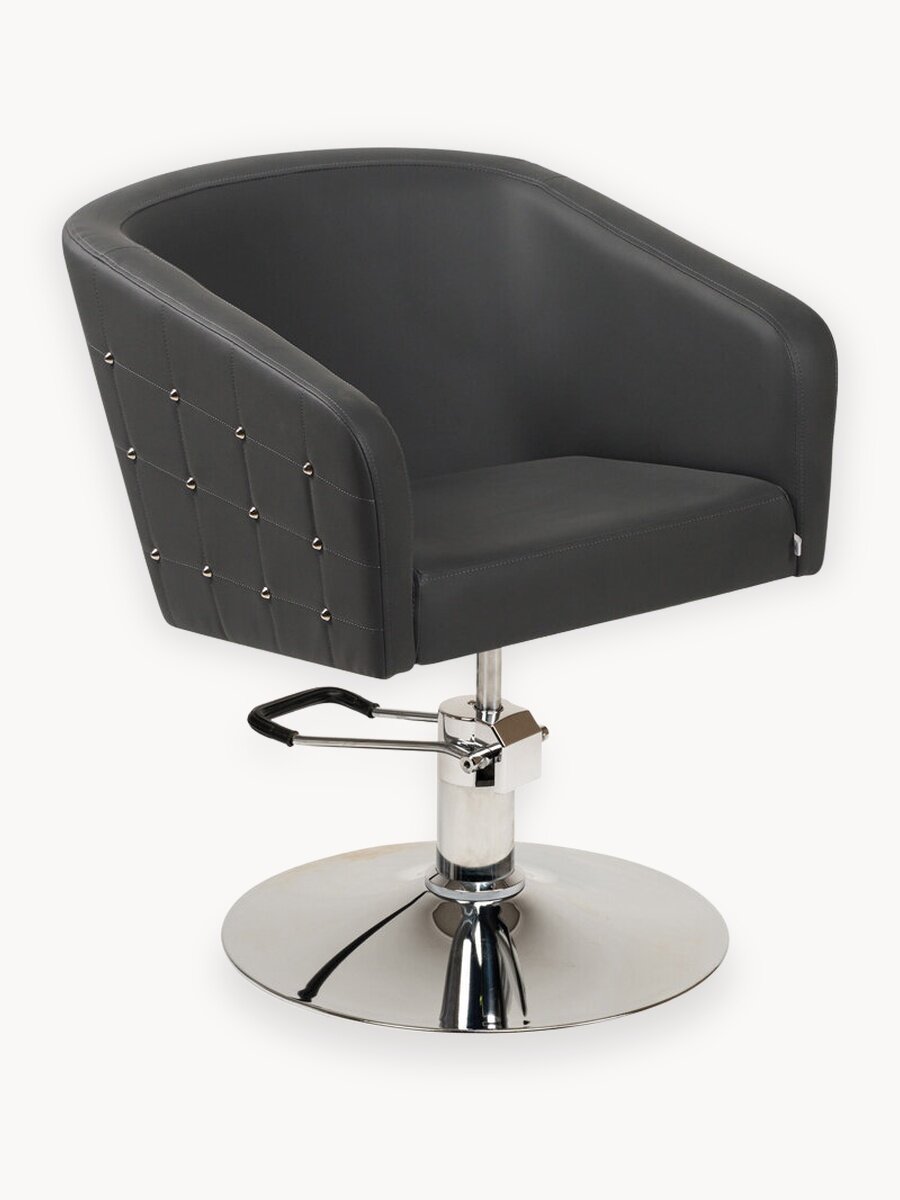 Парикмахерское кресло "Гламрок", черный цвет, основание - диск