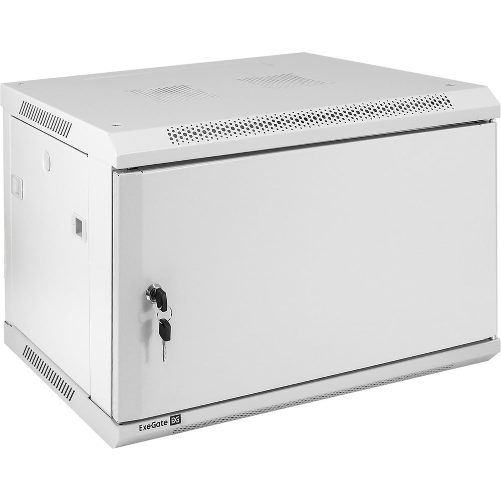 Шкаф телекоммуникационный ExeGate 19 настенный 6U EC-WM-6U.450. M. GREY 19”, 6U, 600x450x370mm ШхГхВ, передняя дверь металл, съемные боковые панели 298611