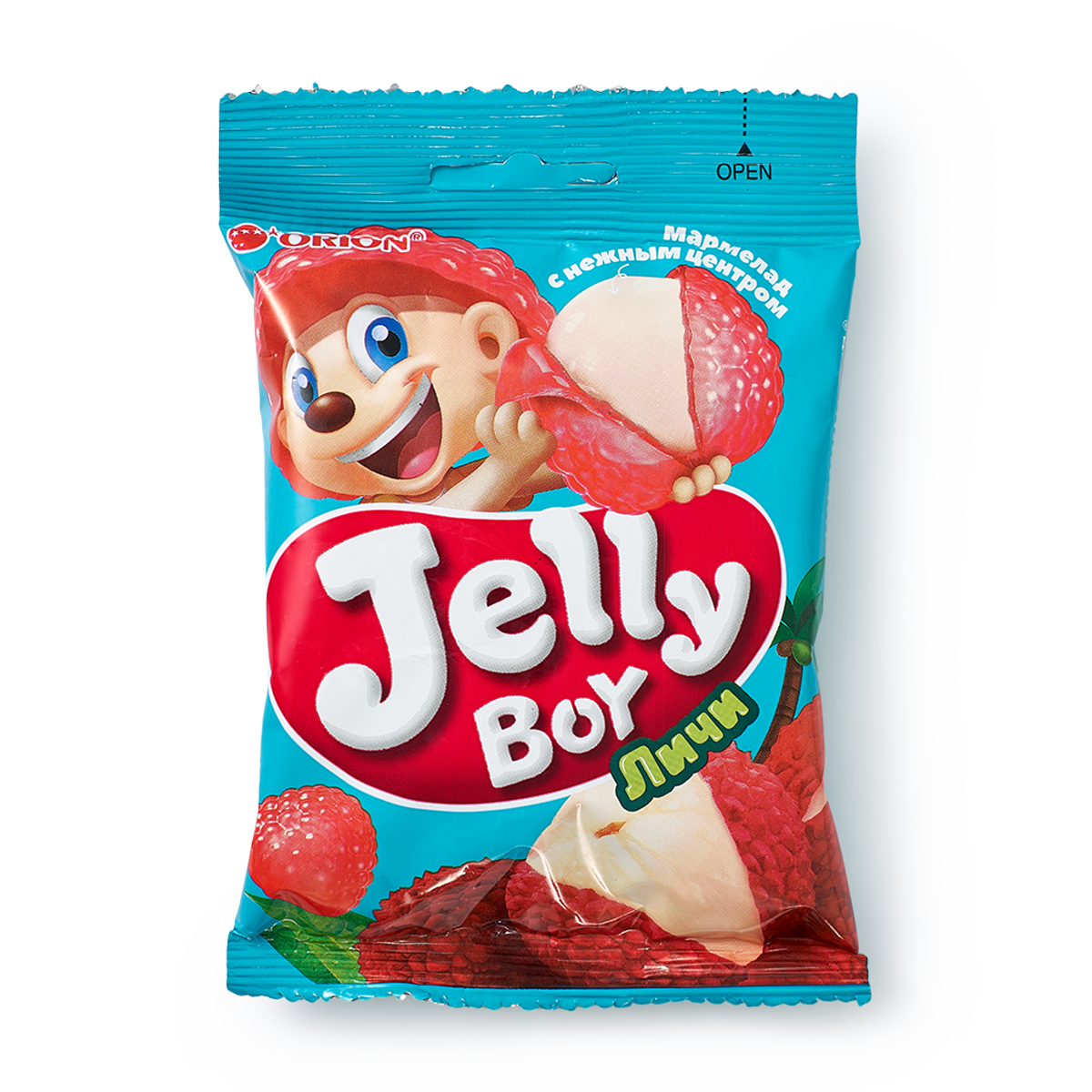 Мармелад жевательный Orion Jelly Boy со вкусом личи и нежным центром, 66 г
