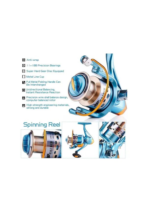 Рыболовная катушка 11+1bb5.1:1 Gear Sea Fishing Tackle Sougayilang, 1000, высокое качество, синий