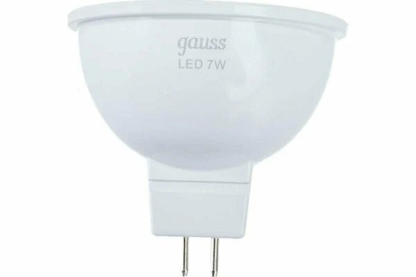 Светодиодная лампа Gauss Black 7W эквивалент 75W 3000K 600Лм GU5.3 для спотов MR16 (комплект из 2 шт)