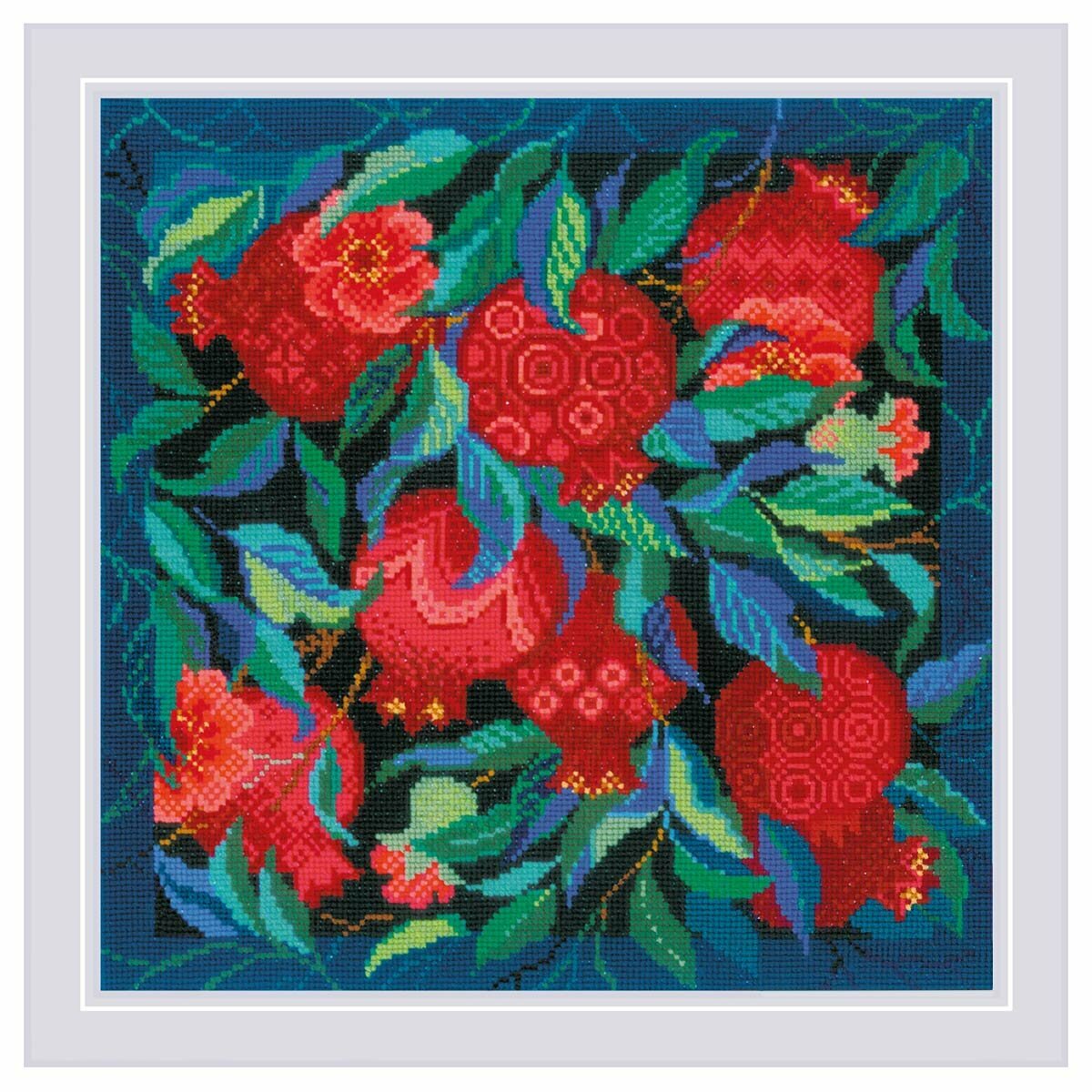 Набор для вышивания крестиком панно или подушки 'Гранатовый сад', 40*40 см, Риолис