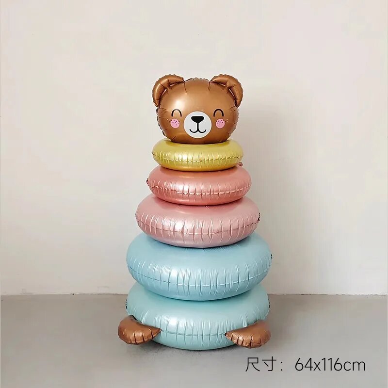 Детские Воздушные Шары Для Дня Рождения - Надувные Игрушки В Форме Медведя И Торта, Стоячие Круги