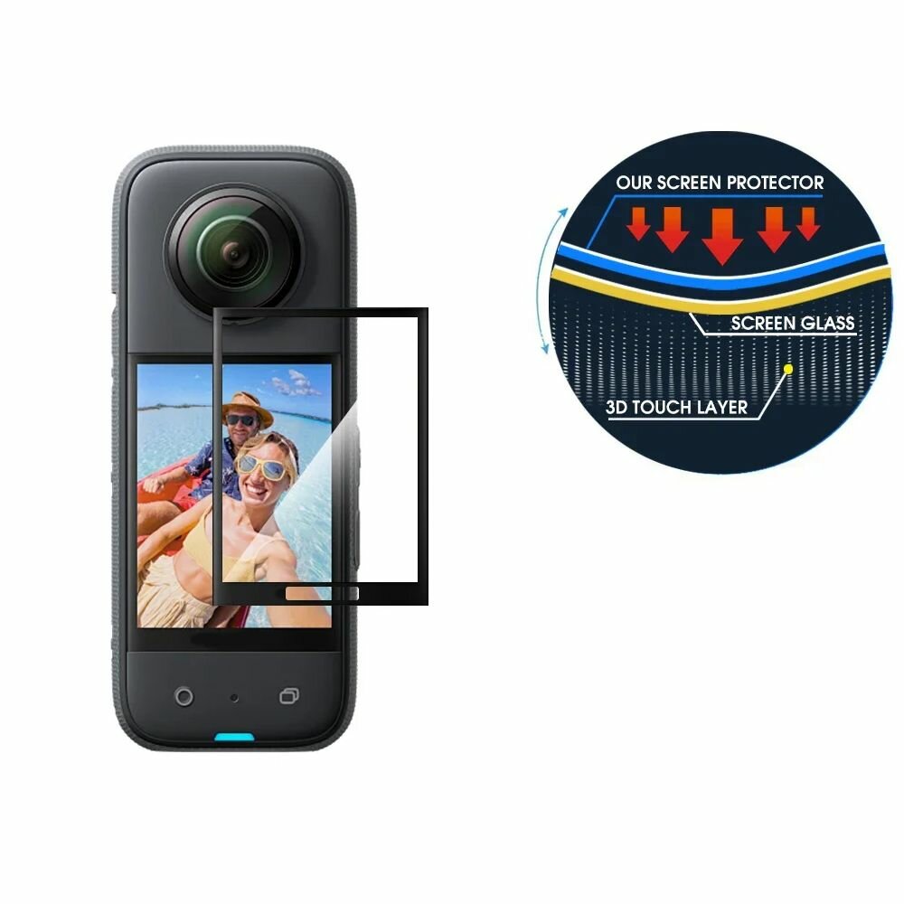 Защитное стекло экрана экшен камеры Insta360 X5 (комплект: 2 шт.)