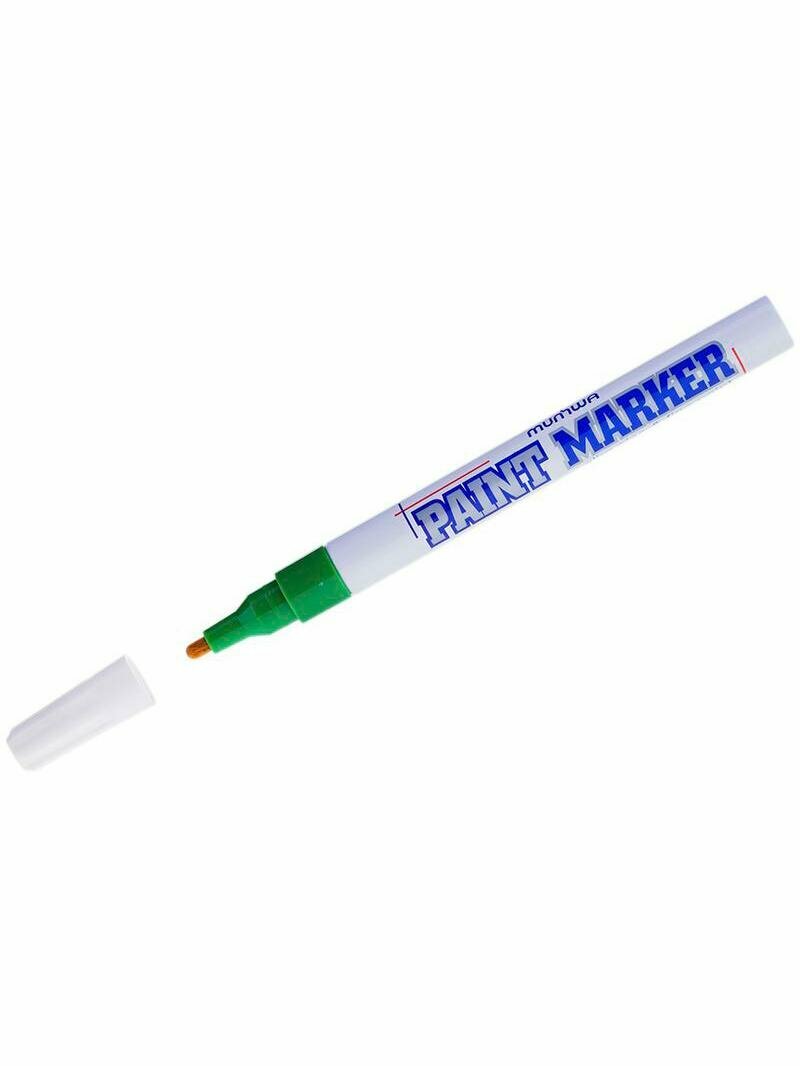 Маркер-краска MunHwa SPM-04 Slim, универсальный, нитро-основа, пулевидный наконечник, зеленый, 2 мм {207863} 1 шт
