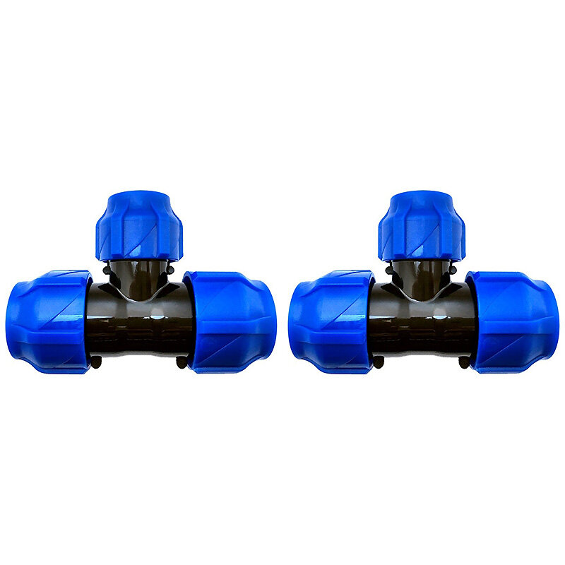 Тройник ПНД компрессионный переходной 25х20х25 мм (2 шт.)