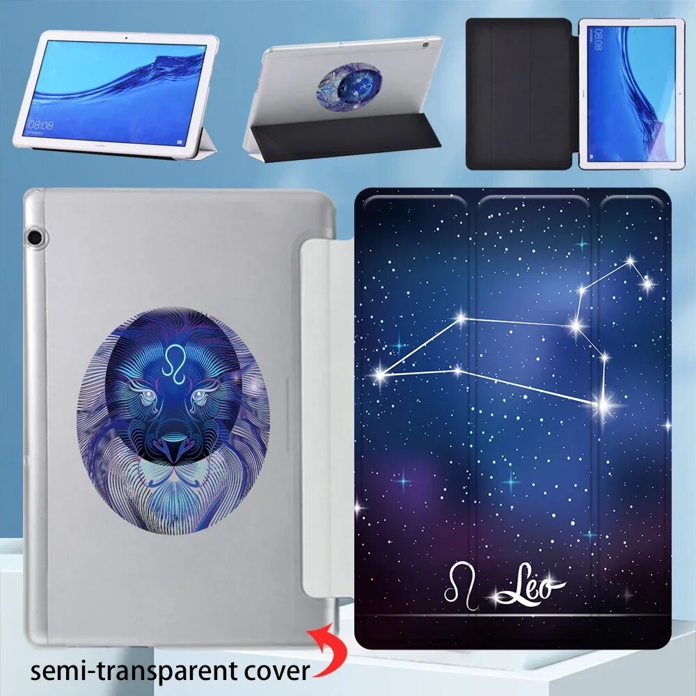 Складной чехол для Huawei MediaPad T3 10 / T5 10 из MediaPad T3 10 9.6, star sign - Leo