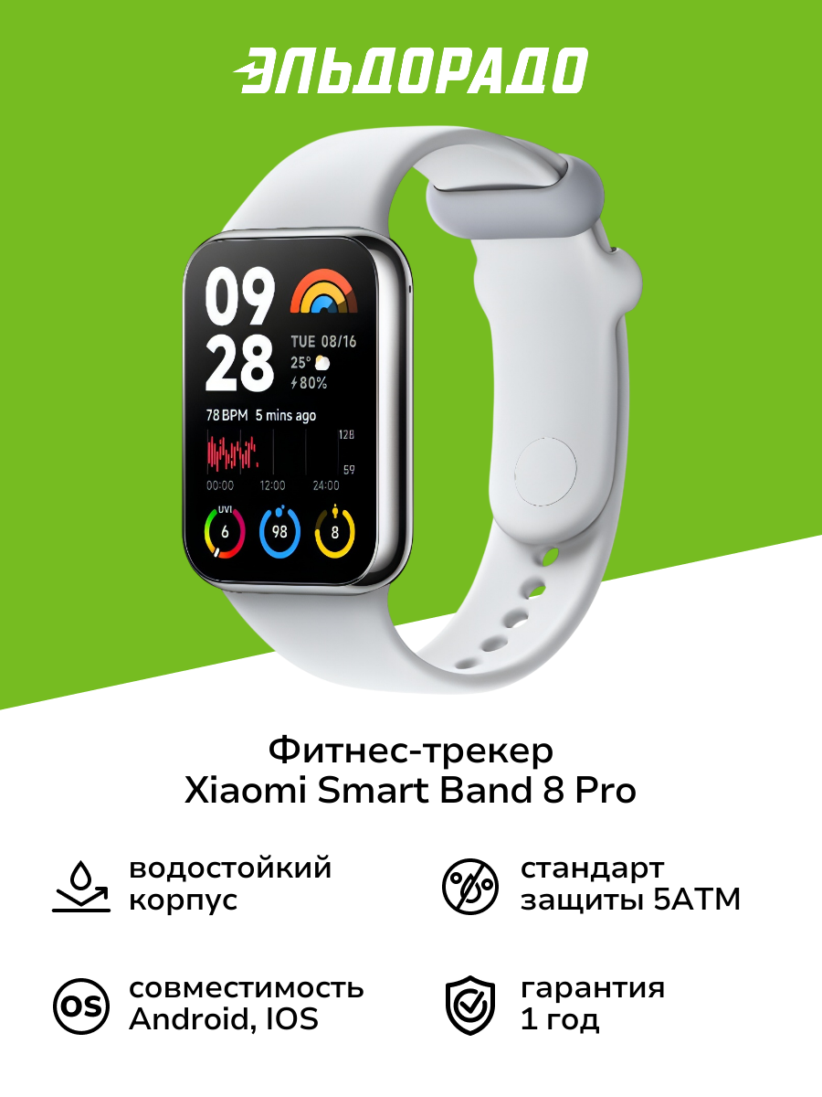 Фитнес-трекер Xiaomi Smart Band 8 Pro Light Grey (BHR8007GL)