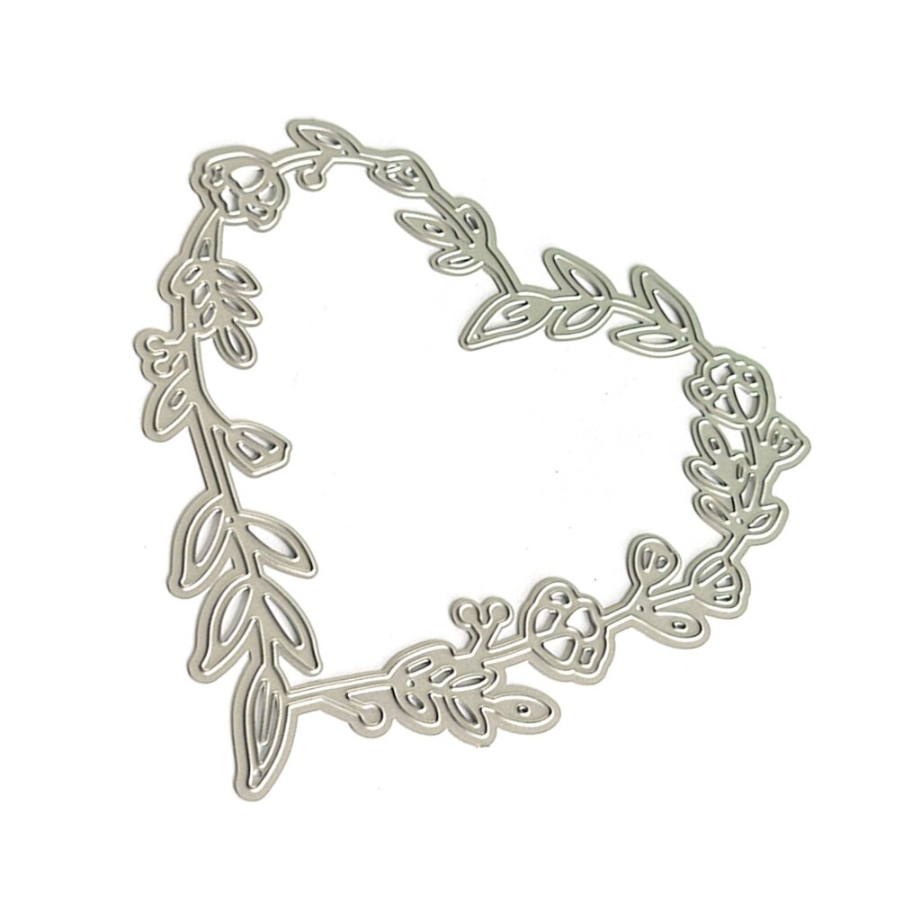 Шаблоны для вырезания и тиснения листового венка с сердцем