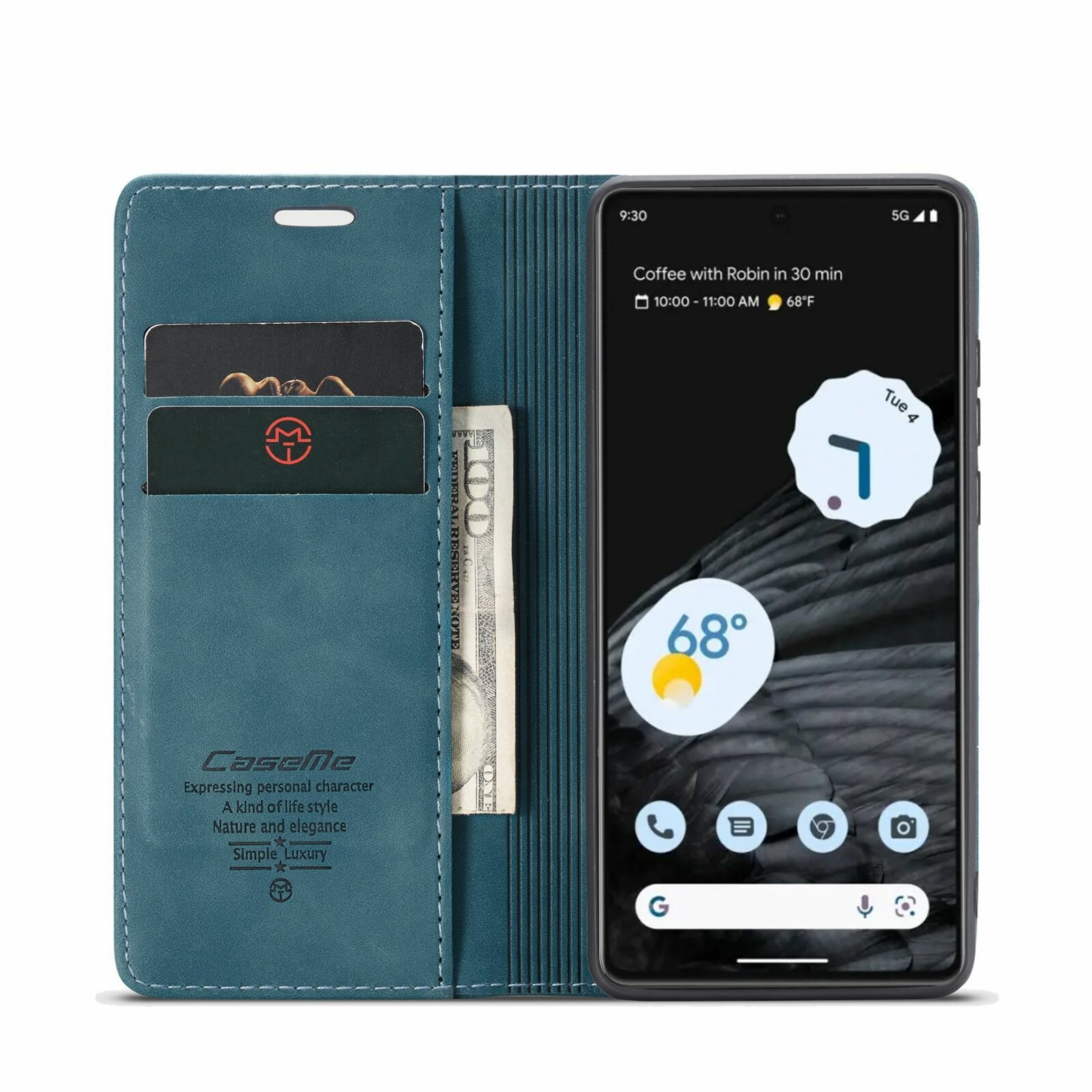 Чехол-книжка CaseMe Matte Google Pixel 7 зеленый