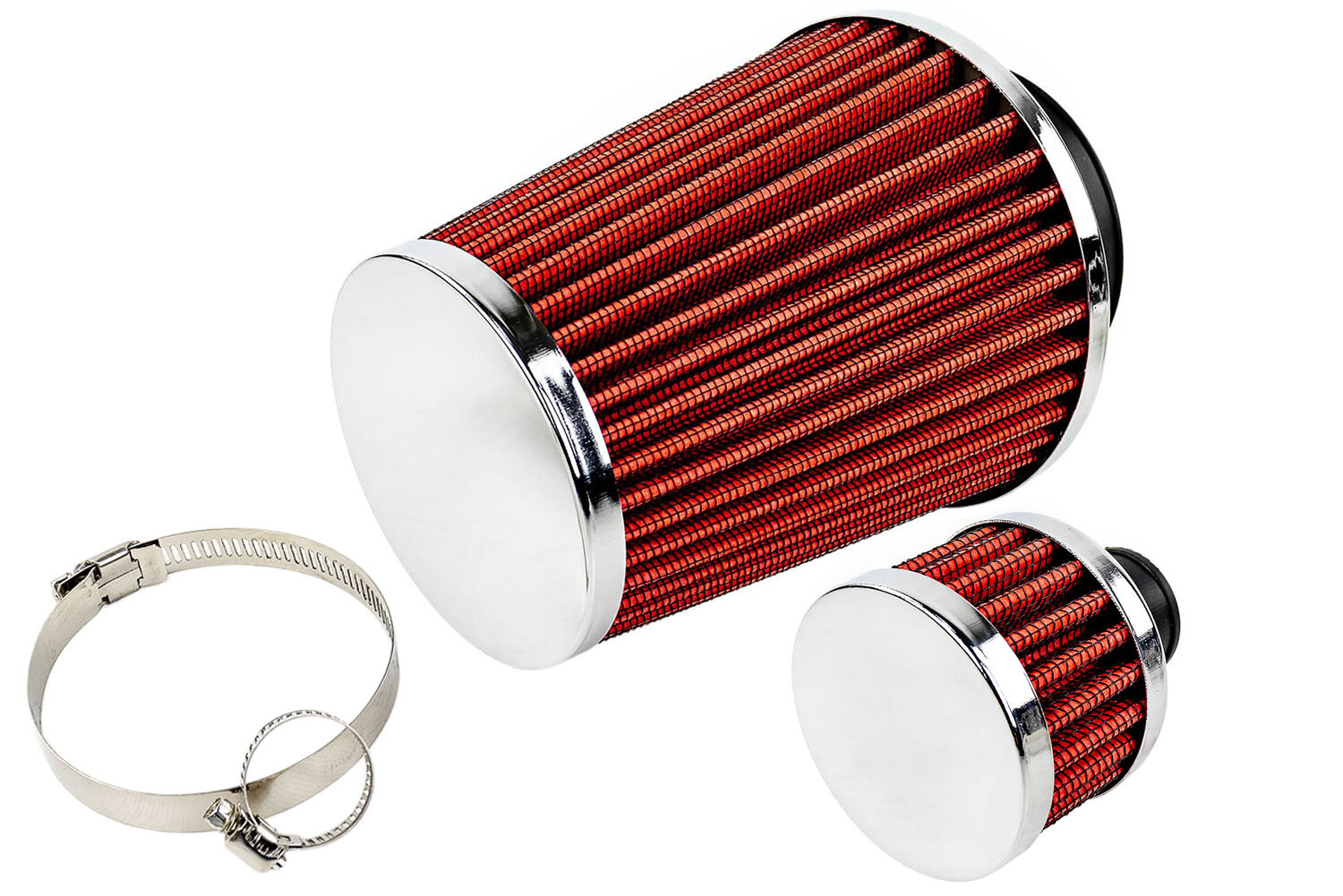 Красные фильтры нулевики закрытый воздушный, картерный на 2101-15, Гранта, Калина, Приора, Легенд, Тревел, Шеви инжектор