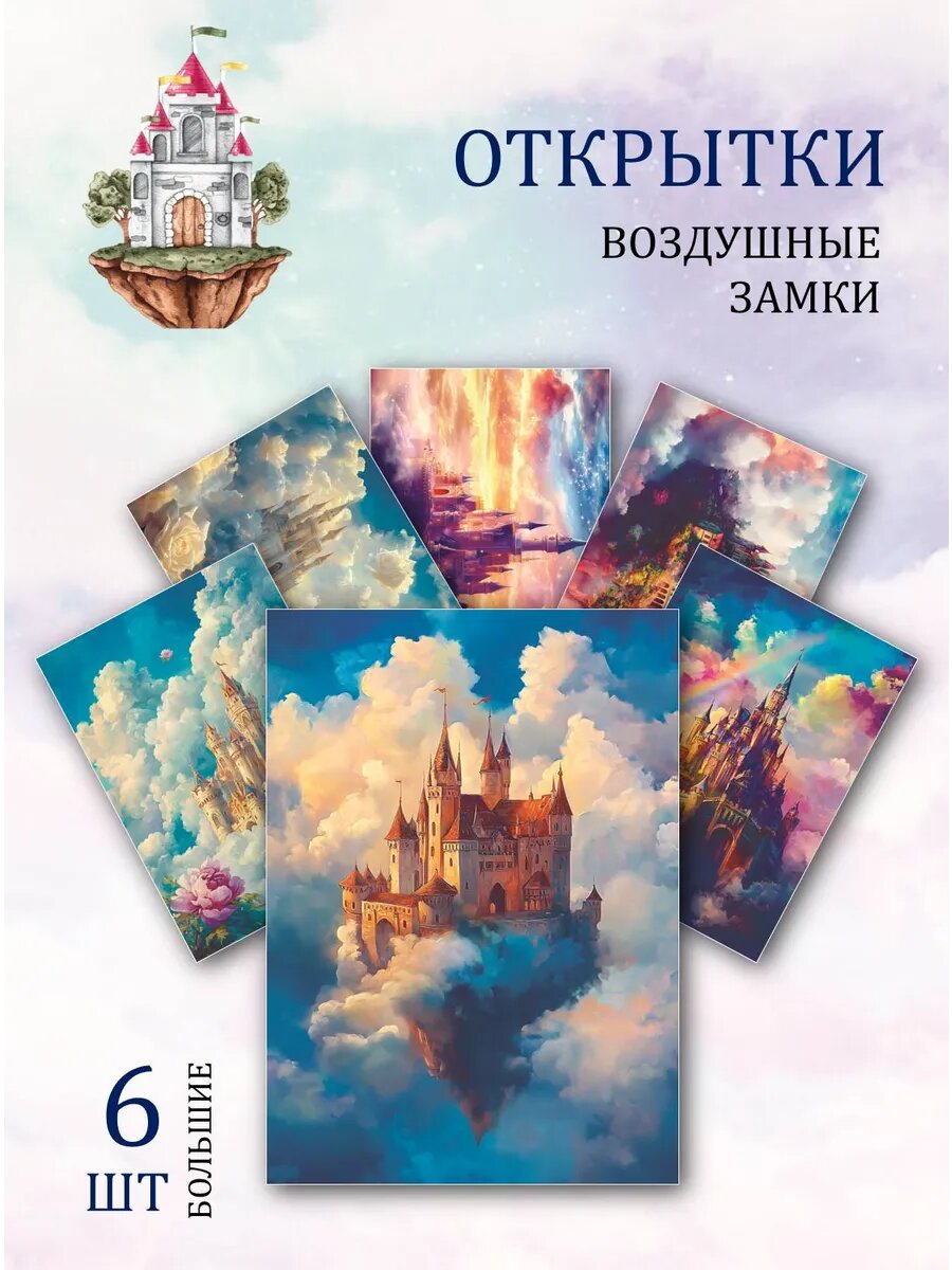 А6 открытки замки в облаках Самые лучшие большие открытки формата А6 в нашем мгазине Обнимай словами