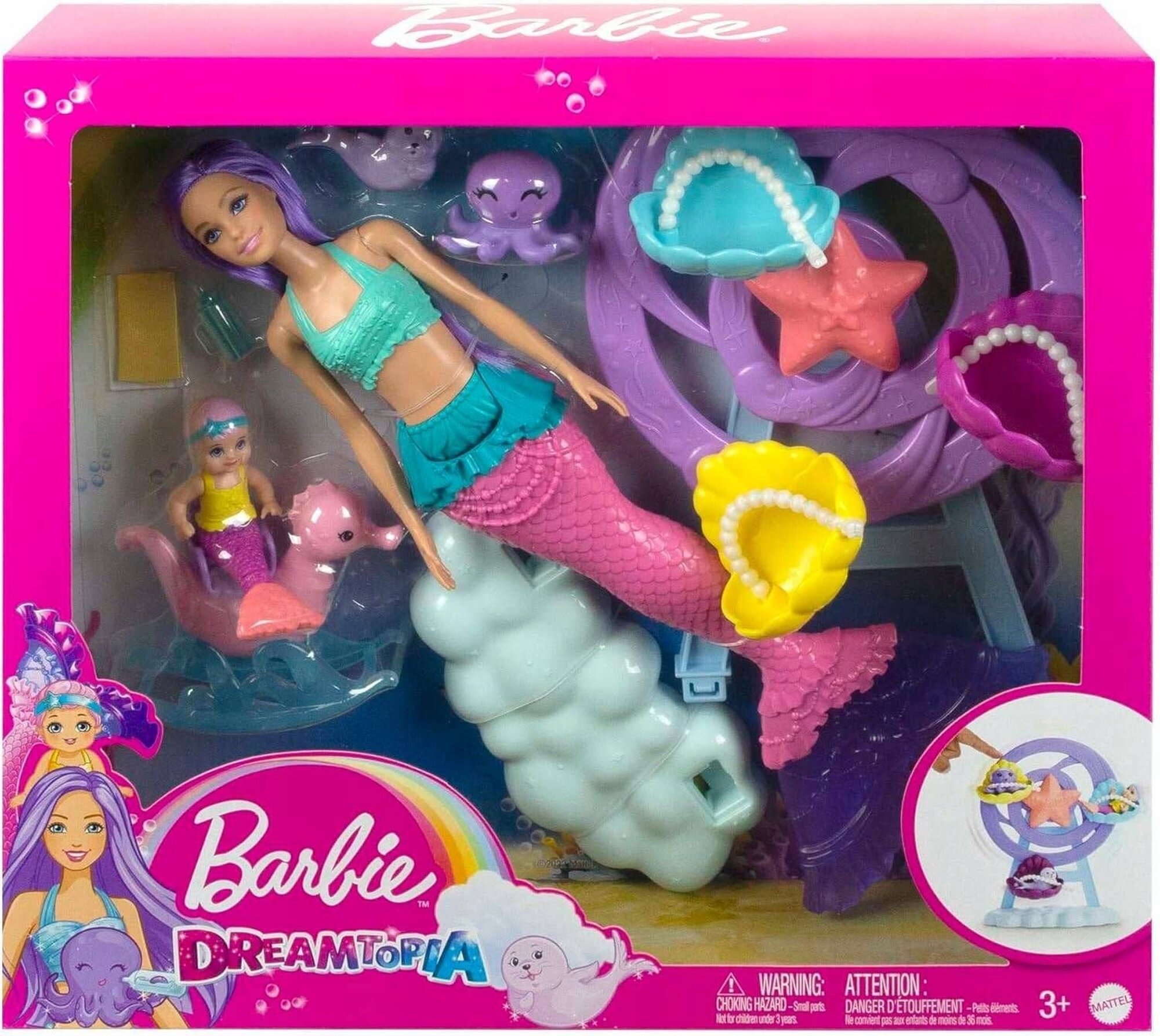 Кукла Mattel Barbie Dreamtopia - Кукла Русалка с фиолетовыми волосами - Барби HLC30