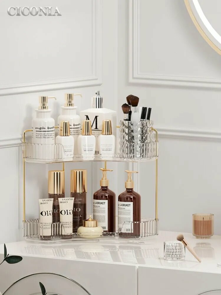 Органайзер для хранения косметики на туалетном столике, полка-органайзер для ухода за кожей на туалетном столике