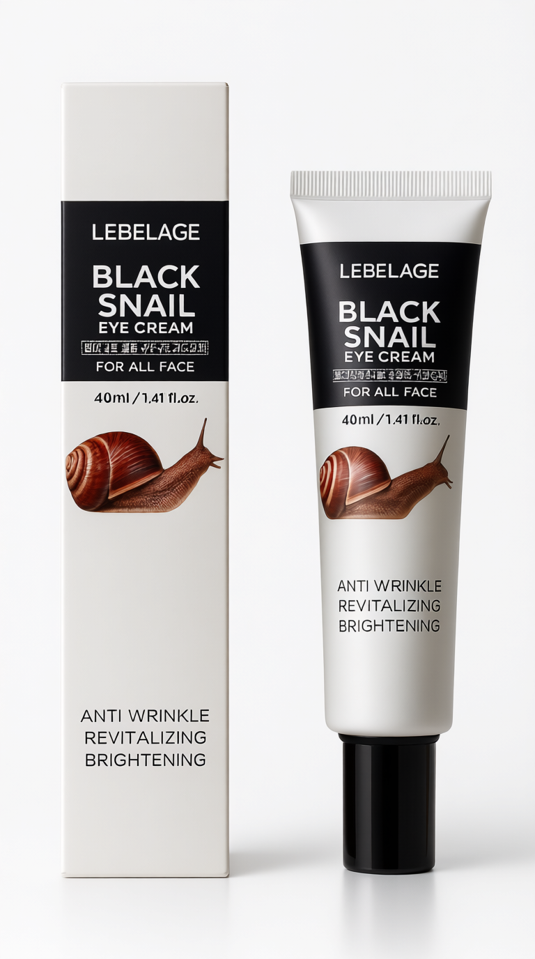 Lebelage Крем для век Black Snail увлажняющий для любого типа кожи с секретом улитки, 40мл