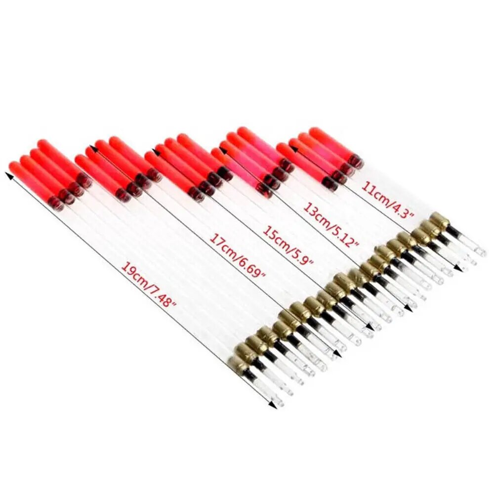 20 шт, прозрачные поплавки для вагглера, грубый карп, щука, спичка для рыбалки, широкий наконечник, 11 см-19 см, поплавки для рыбалки, трубки для стержня, аксессуары для снастей