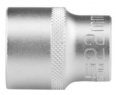 Головка торцевая, 22 мм, 12-гранная, crv, под квадрат 1/2", хромированная// stels