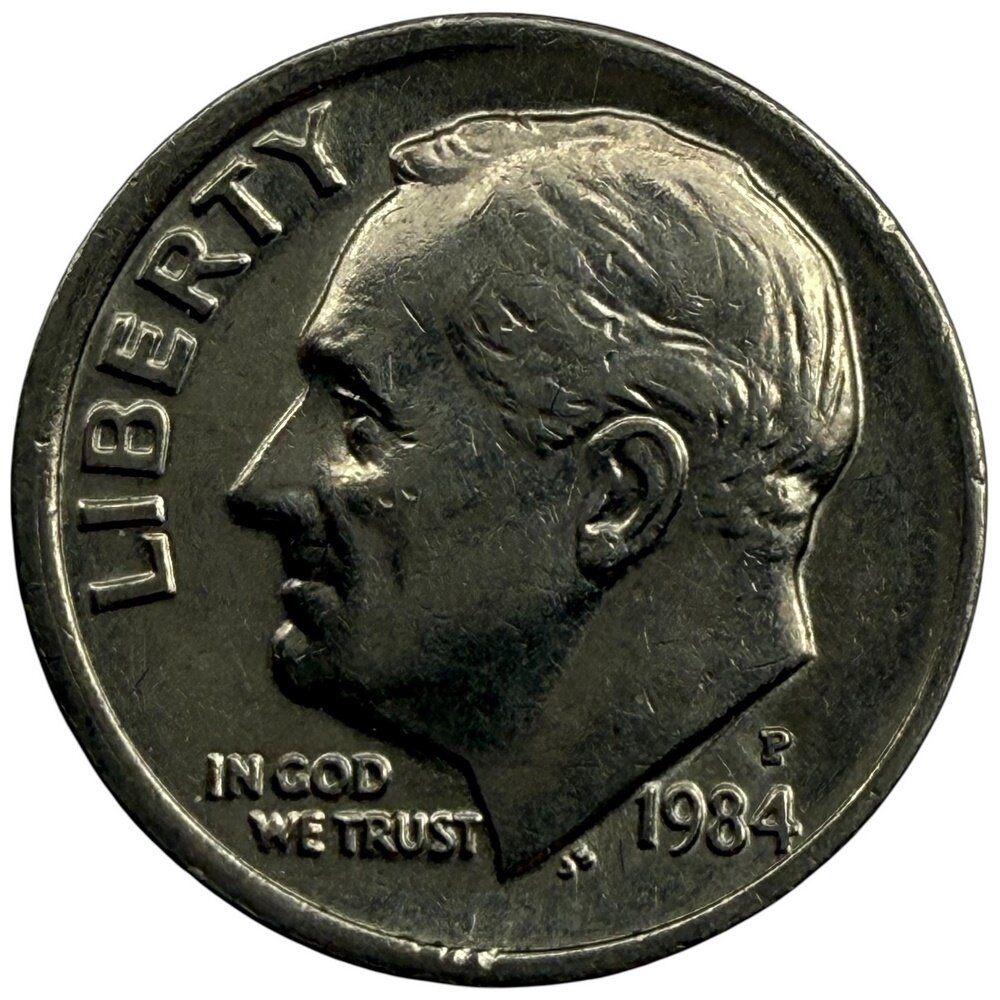 США 10 центов (1 дайм) 1984 г. (Dime, Рузвельт) (P)