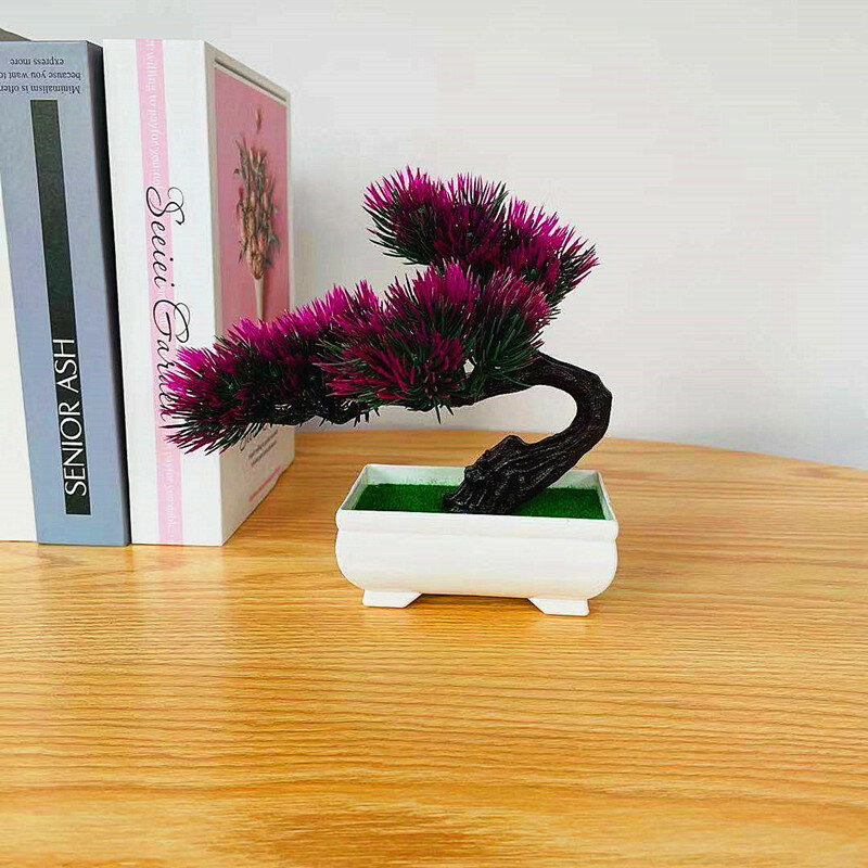 Миниатюрное декоративное сосновое бонсай с цветами для настольного украшения и любителей зеленых растений стилье