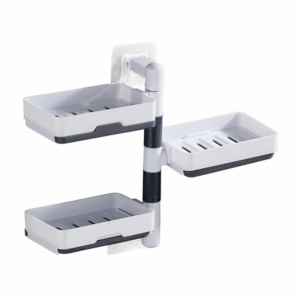 Клейкая мыльница, многослойный вращающийся держатель, настенное крепление, быстрый слив для душа, ванной комнаты, общежития, кухни, без дрели