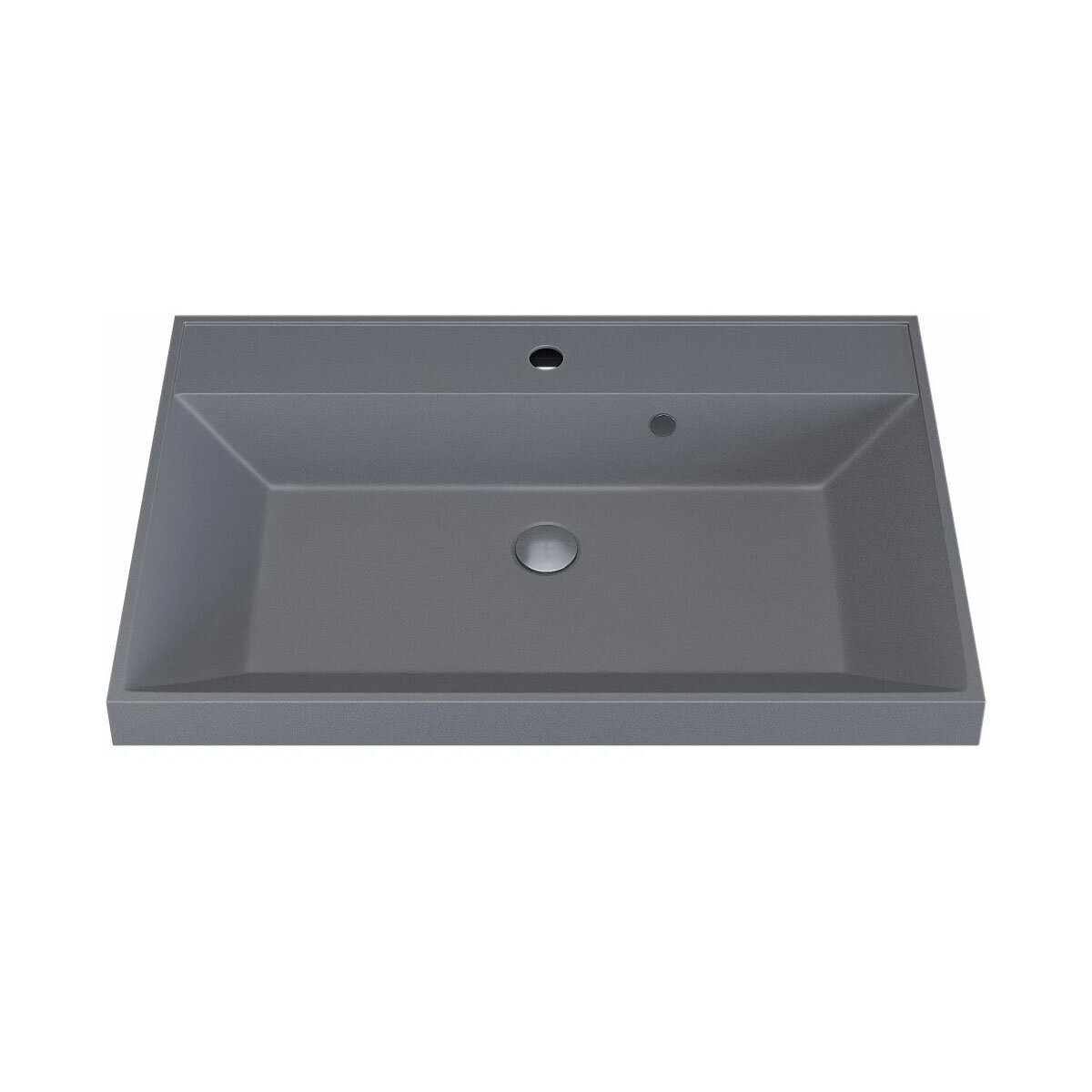 Раковина кварцевая для ванной Uperwood Classic Quartz, 70 см, серый матовый, бетон 291030004