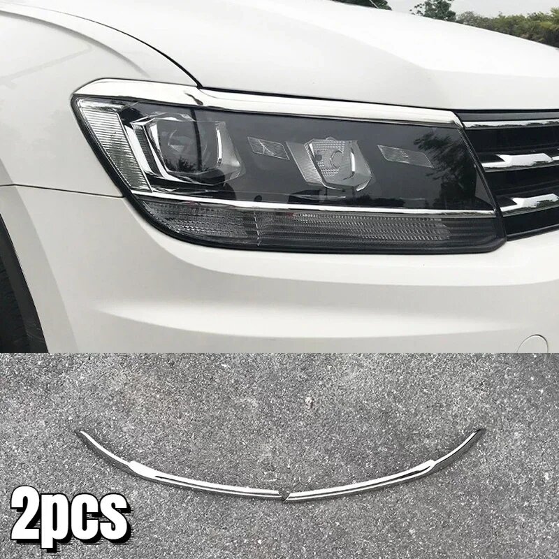 Передняя фара, накладка на брови, накладка, декоративная накладка для Volkswagen VW Tiguan MK2, европейская версия 2017, 2018, 2019, 2020 2021 серебристый