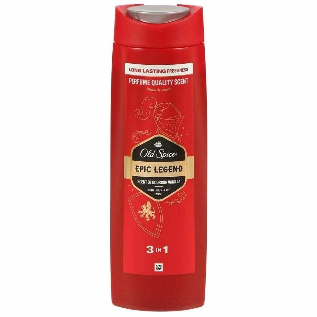 Гель и шампунь для душа Old Spice Epic Legend, Глубокое очищение без пересушивания кожи, 400 мл