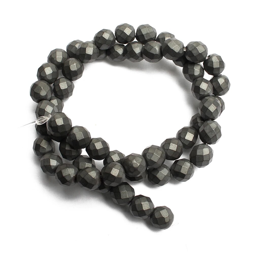 Бусины гематит серый 4 мм, 90 шт. Faceted Black