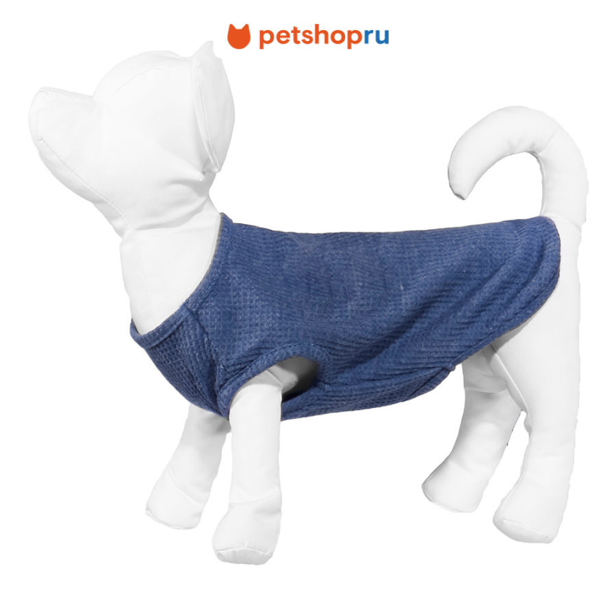 Yami-Yami одежда Майка для собак, синяя, размер ХS, спинка 20 см