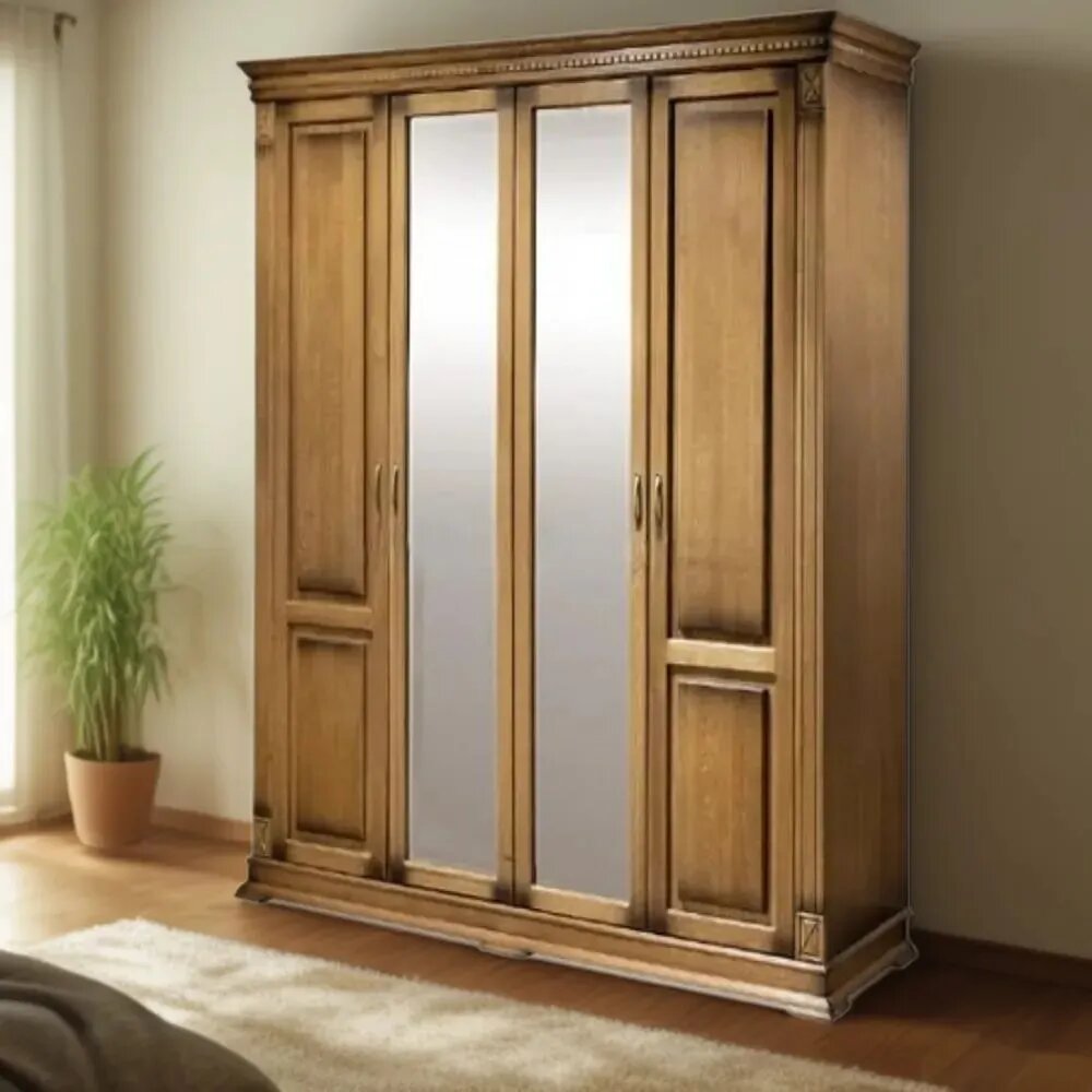 Шкаф четырехстворчатый Верди рианна 096 из массива сосны 200х60х220 см