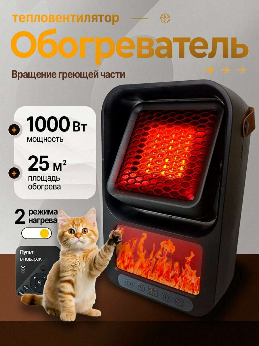 Обогреватель для дома, тепловентилятор керамический 1000 Вт