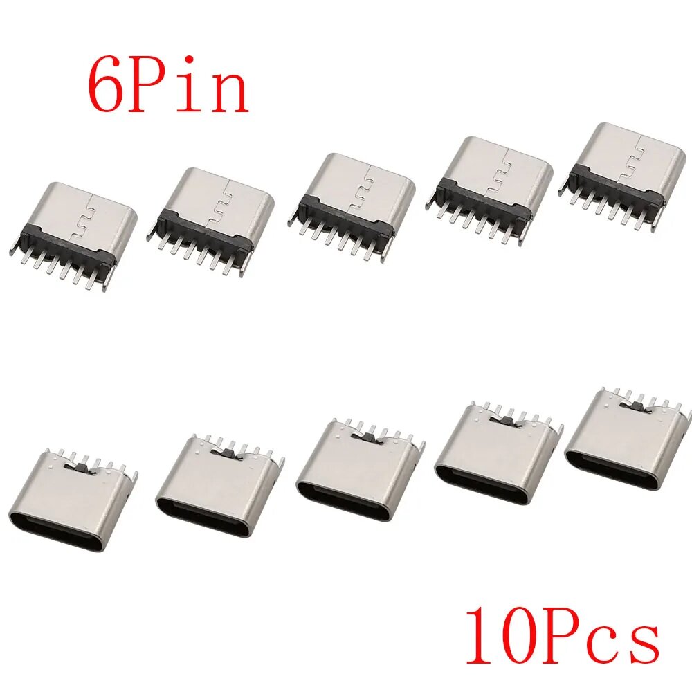 USB-разъем Type-C женский 2/6/16/24 контакта I 6Pin