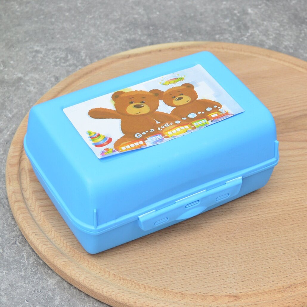 Контейнер для сэндвича, компактный ланч‑бокс, ярко‑голубой, пластик, цвет в ассортименте, безопасный пищевой материал