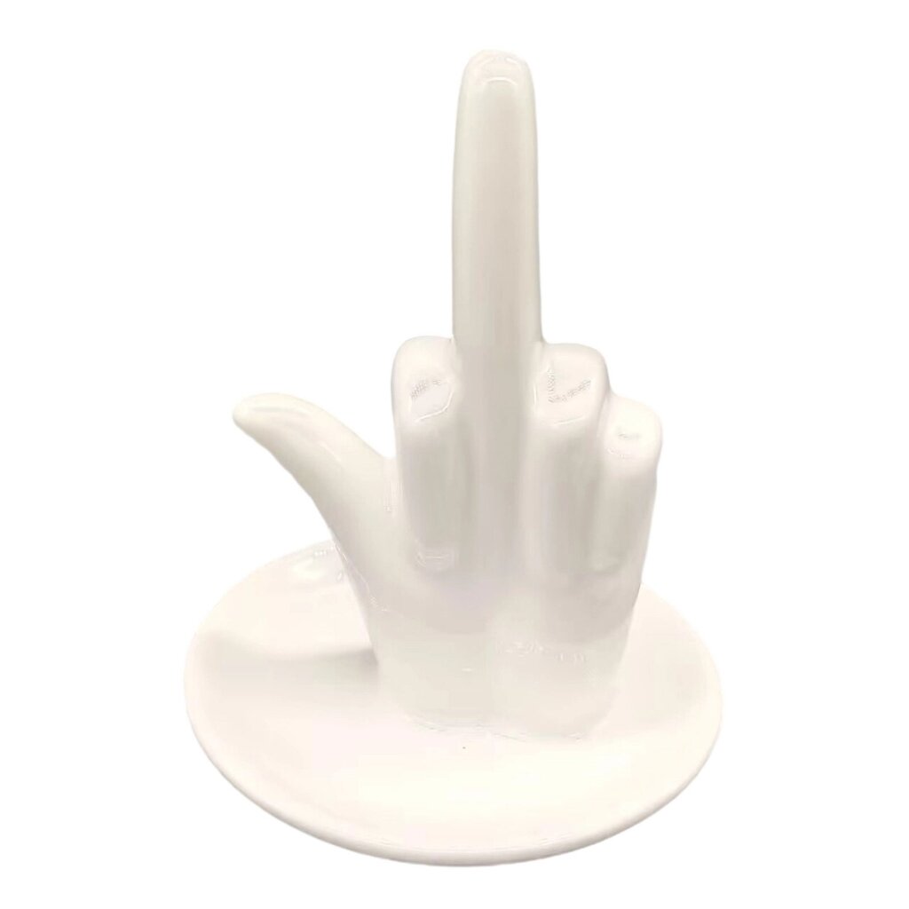 Вертикальный керамический лоток для ювелирных изделий на средний палец, держатель для колец, украшение для хранения на рабочем столе -белый