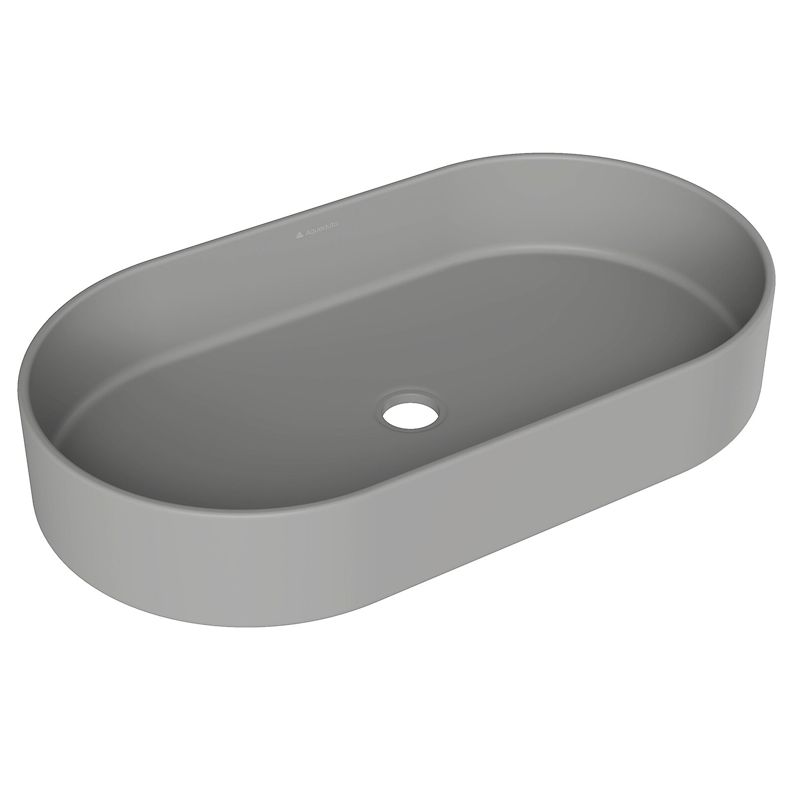 Раковина Aqueduto ESPIRAL ESP0230 накладная, овальная, 60x39xh12 см, серый матовый