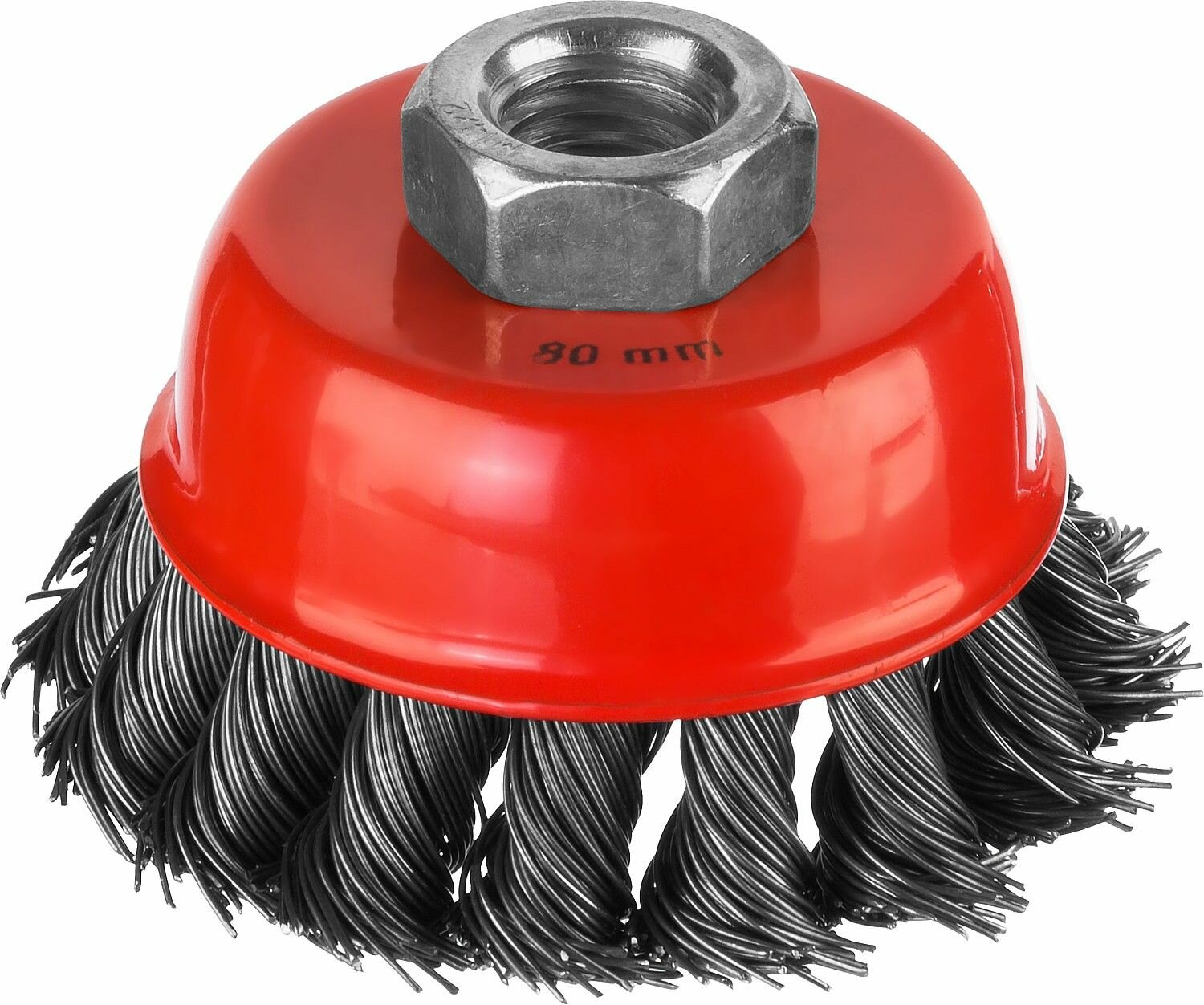 Чашечная щетка-крацовка MIRAX, 80 мм, жгутированная стальная проволока 0.5 мм, для УШМ 35104-080