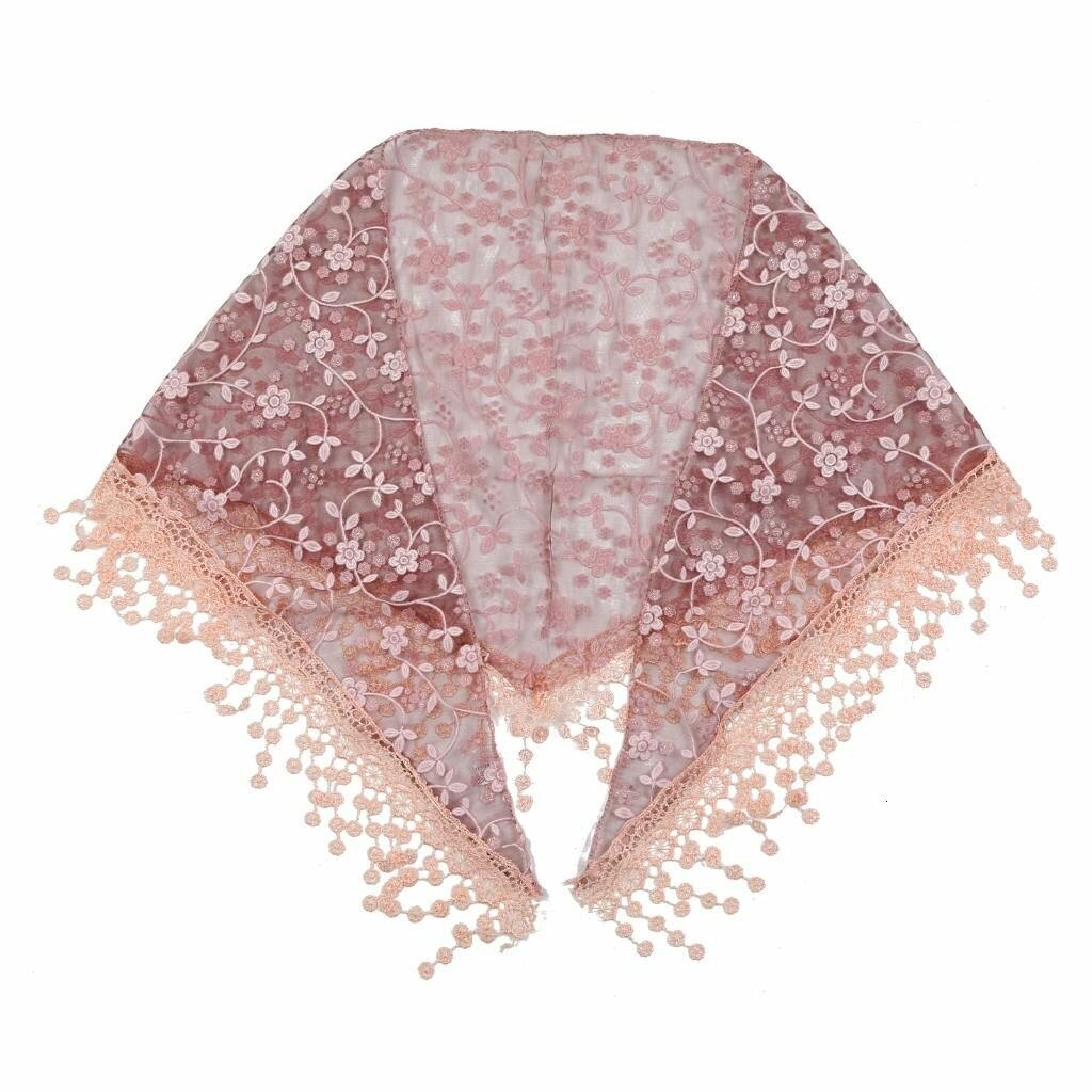 Кружевная косынка-мантилья, Красный кофе