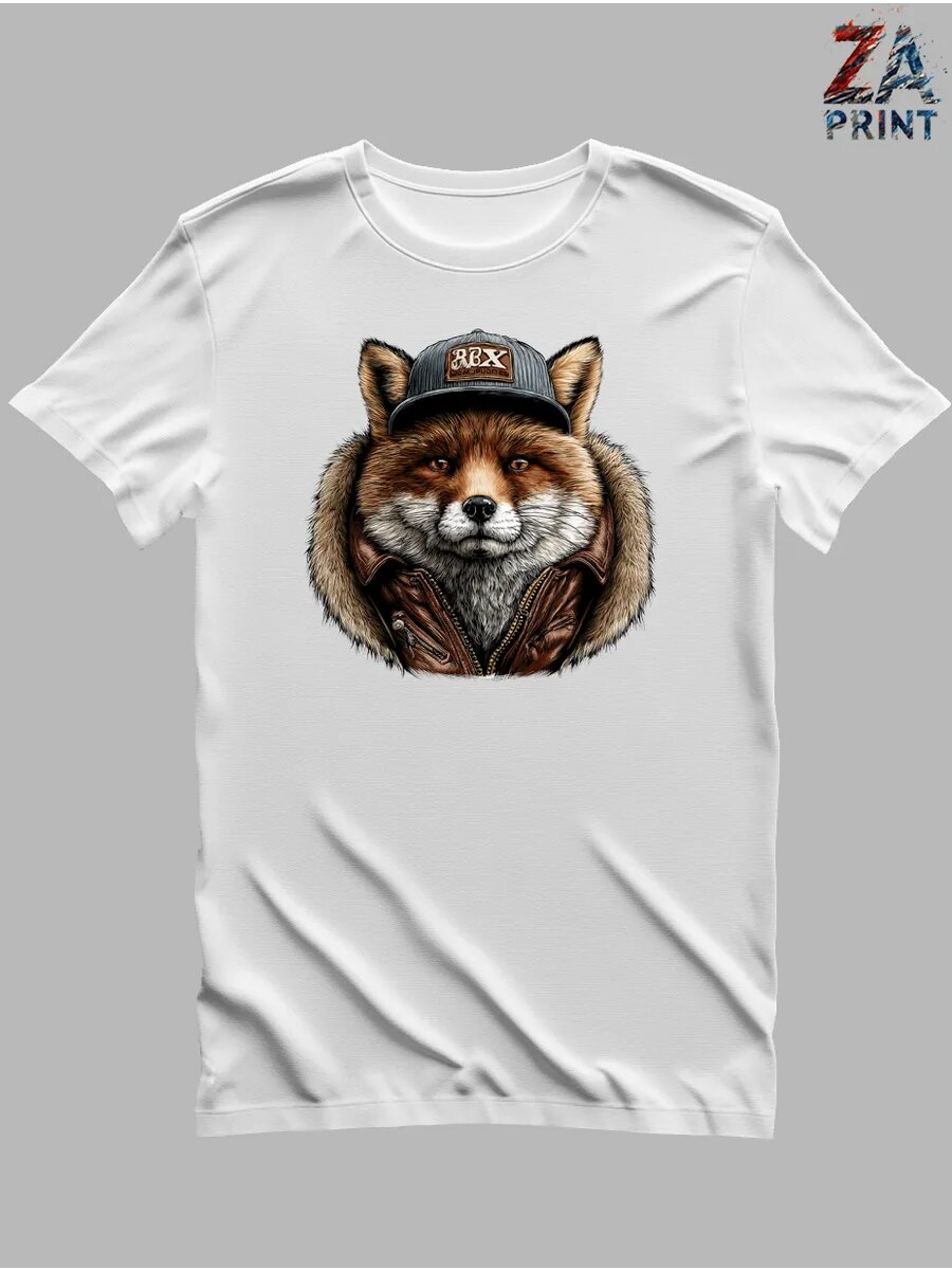 Футболка модный лис куртка