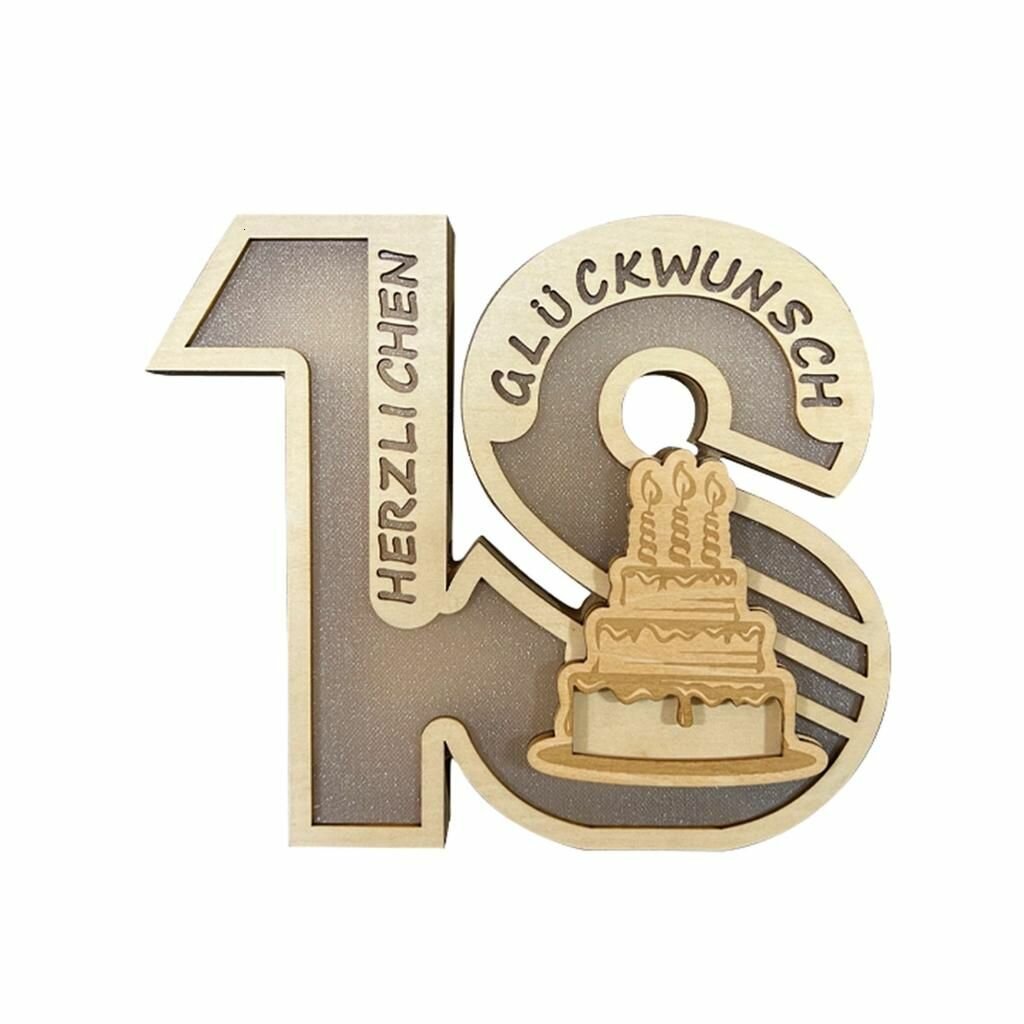 Цифровые деревянные украшения на день рождения-18 лет