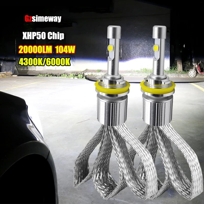 Светодиодные лампы H11 9006/HB4, 6000K холодный белый