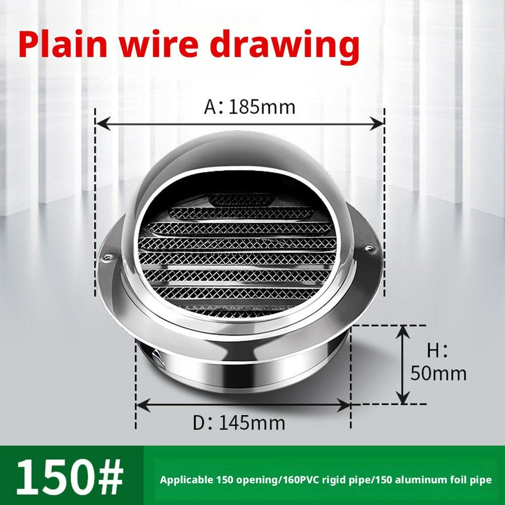 Вентиляционный колпак с сеткой и фланцем, Подходит для кухни, ванной комнаты.