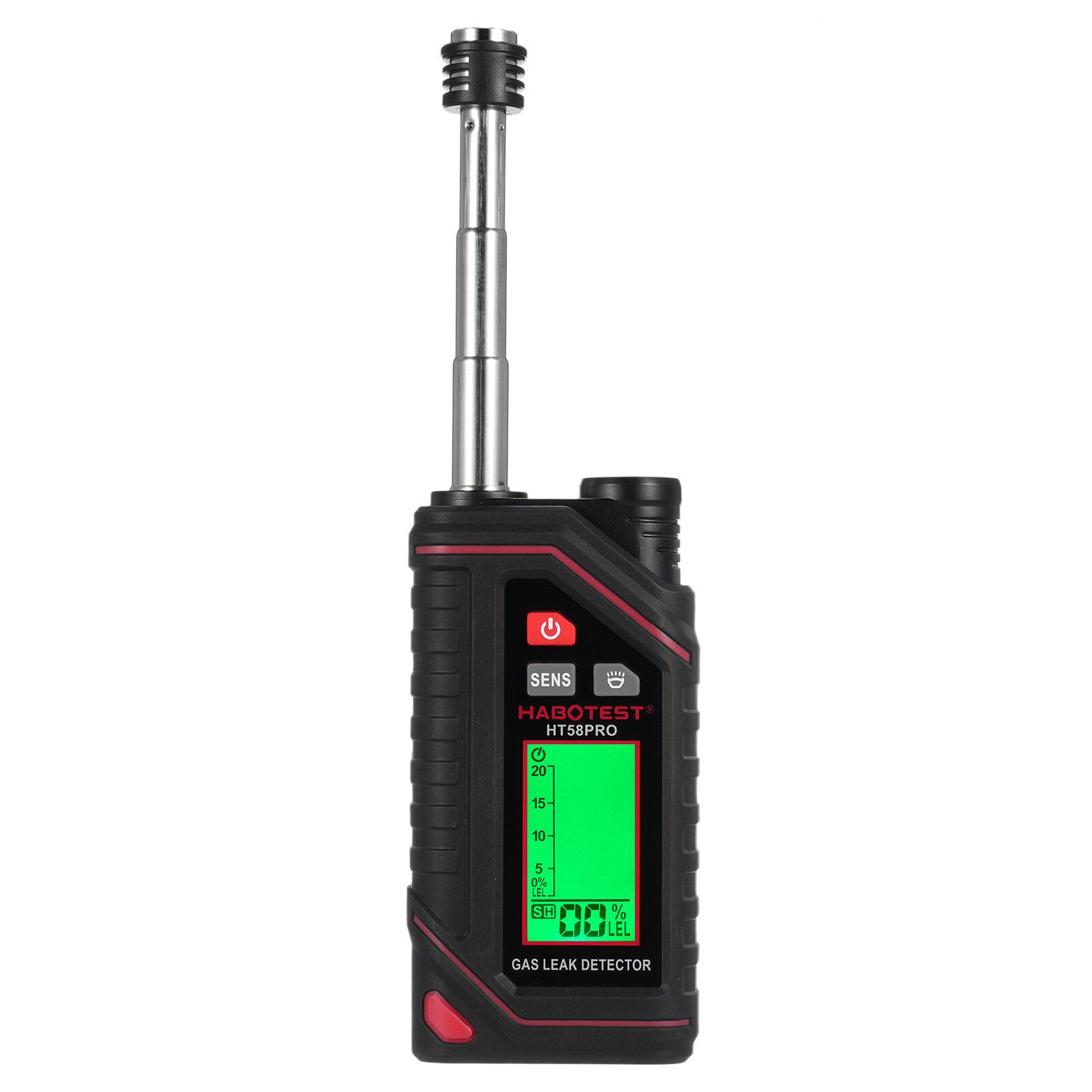 HABOTEST HT58PRO Перезаряжаемый детектор утечки газа природного газа с 11,5-дюймовым расширяемым зондом %DELECTER LEL PROPAN